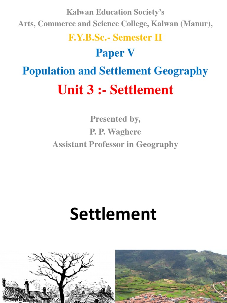 Settlement Geography Sem II, Paper V PDF | PDF | Village | Geography