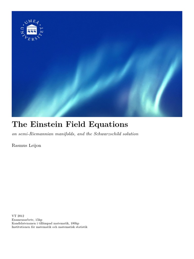 The Einstein Field Equations | PDF | Differentiable Manifold | General ...