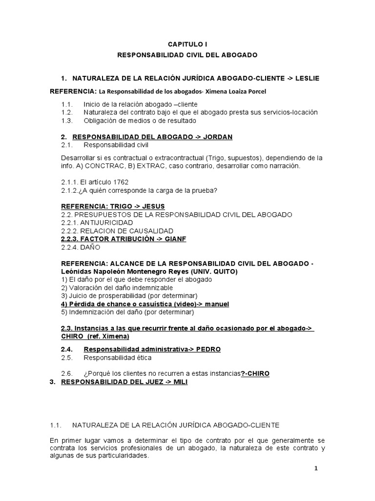 La Responsabilidad De Los Abogados Pdf Intención Derecho Penal
