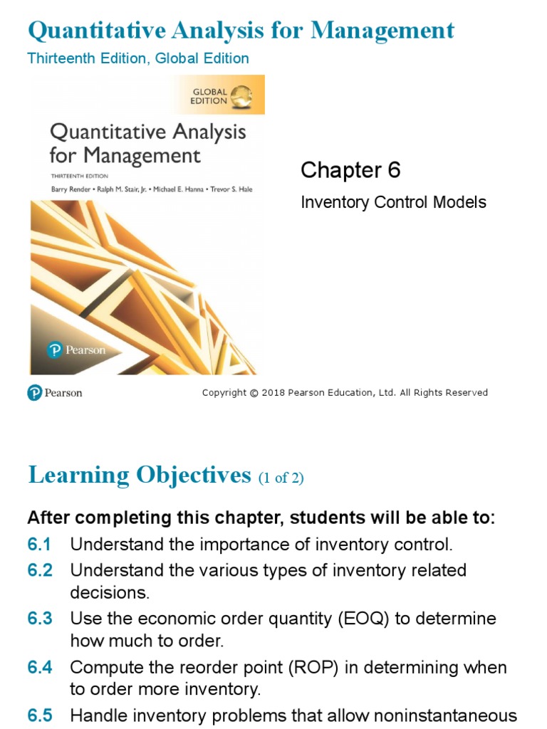 Quantitative Analysis For Management: Thirteenth Edition, Global ...