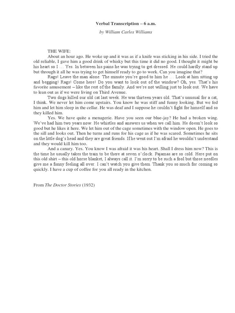 Verbal Transcription 6 Am Text PDF | PDF