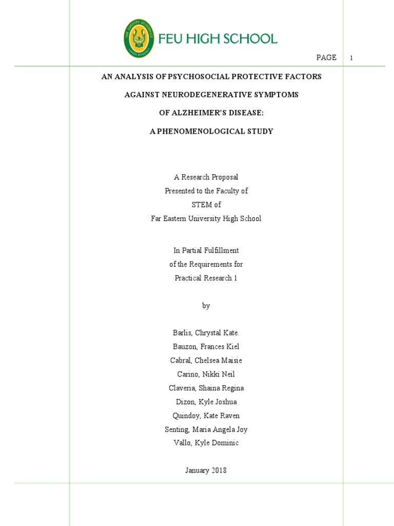 annotated-FEUHS Research Format | PDF | Dementia | Neurodegeneration