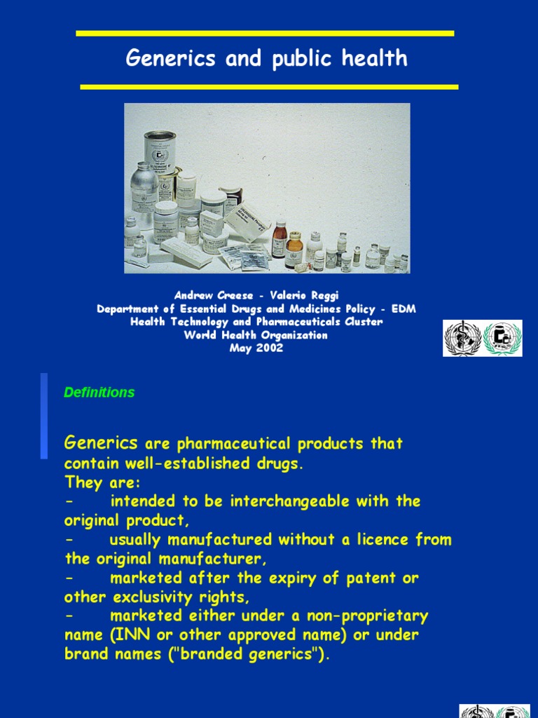 Generics and Public Health | PDF | Generic Drug | Health Care