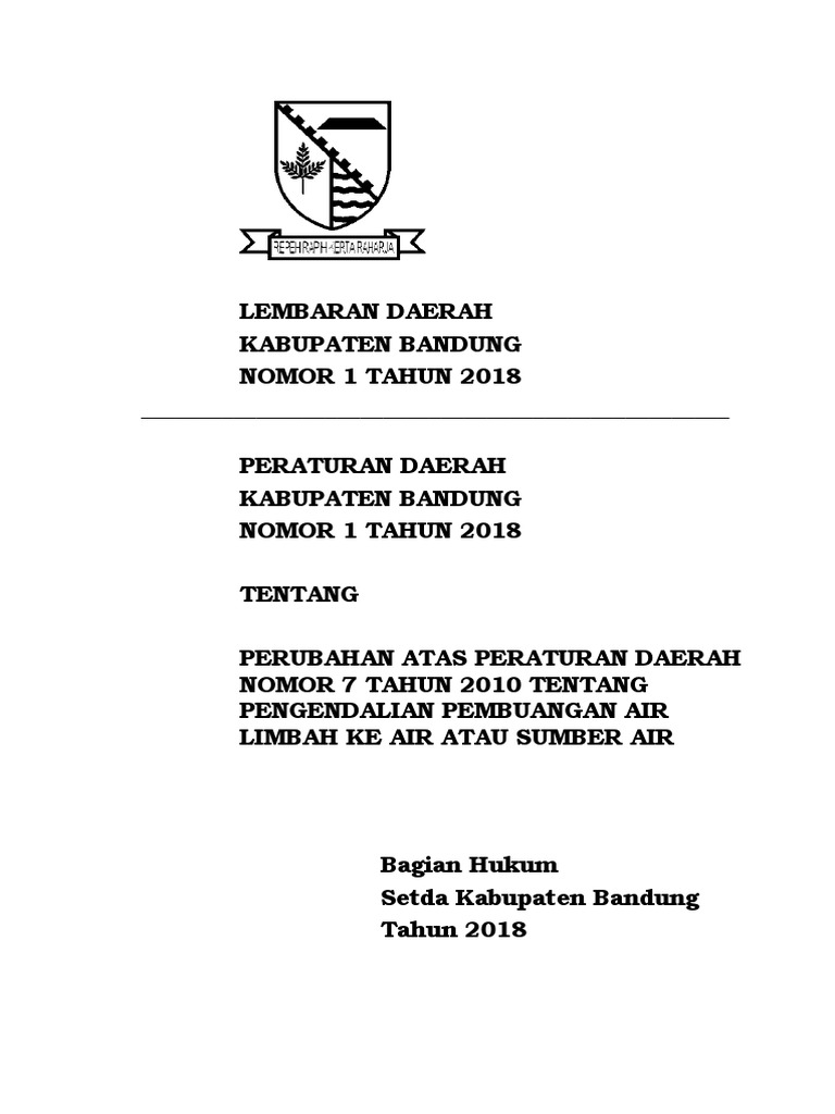 Perda 1 Tahun 2018 PDF | PDF | Hukum