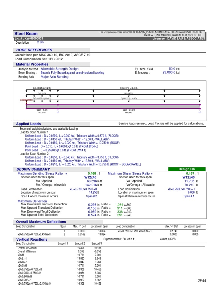Steel Beam: Code References | PDF | Bending | Beam (Structure)