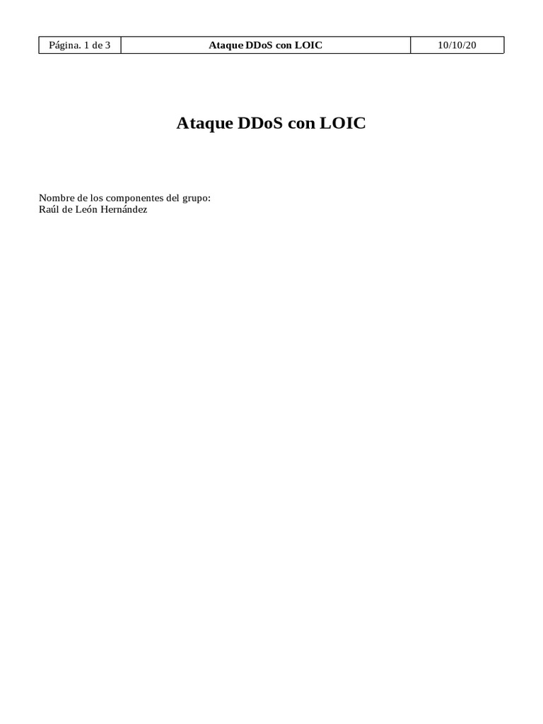 1.5 ATAQUE DdoS LOIC | PDF