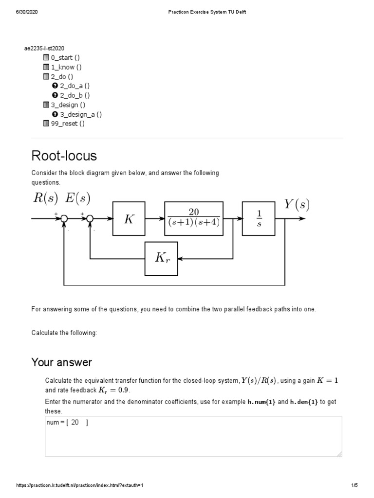Root-Locus: Your Answer | PDF | Control Theory | Systems Theory