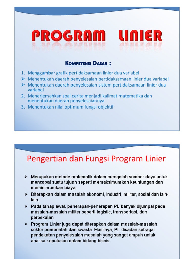 Program Linier | PDF