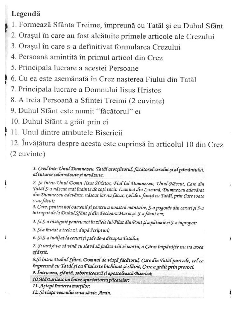 Simbolul de Credinta - Fisa Rebus - VIII - Primavara Credintei002 | PDF