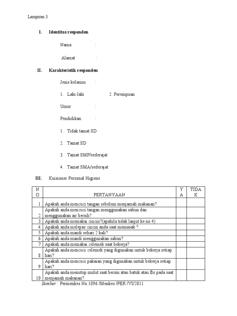 Identitas Responden | PDF