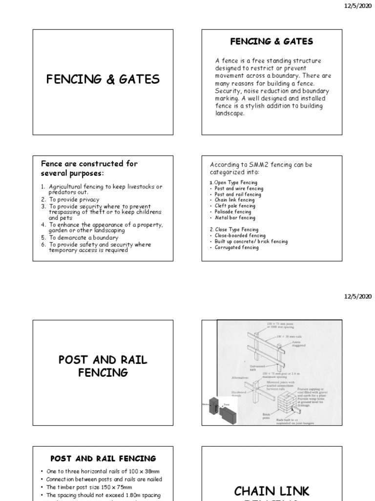 Fencing and Gate PDF | PDF | Fence | Galvanization