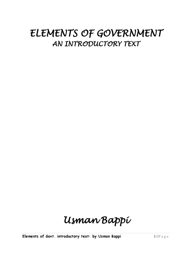 Elements of Government PDF | PDF | Heads Of State | Bill (Law)