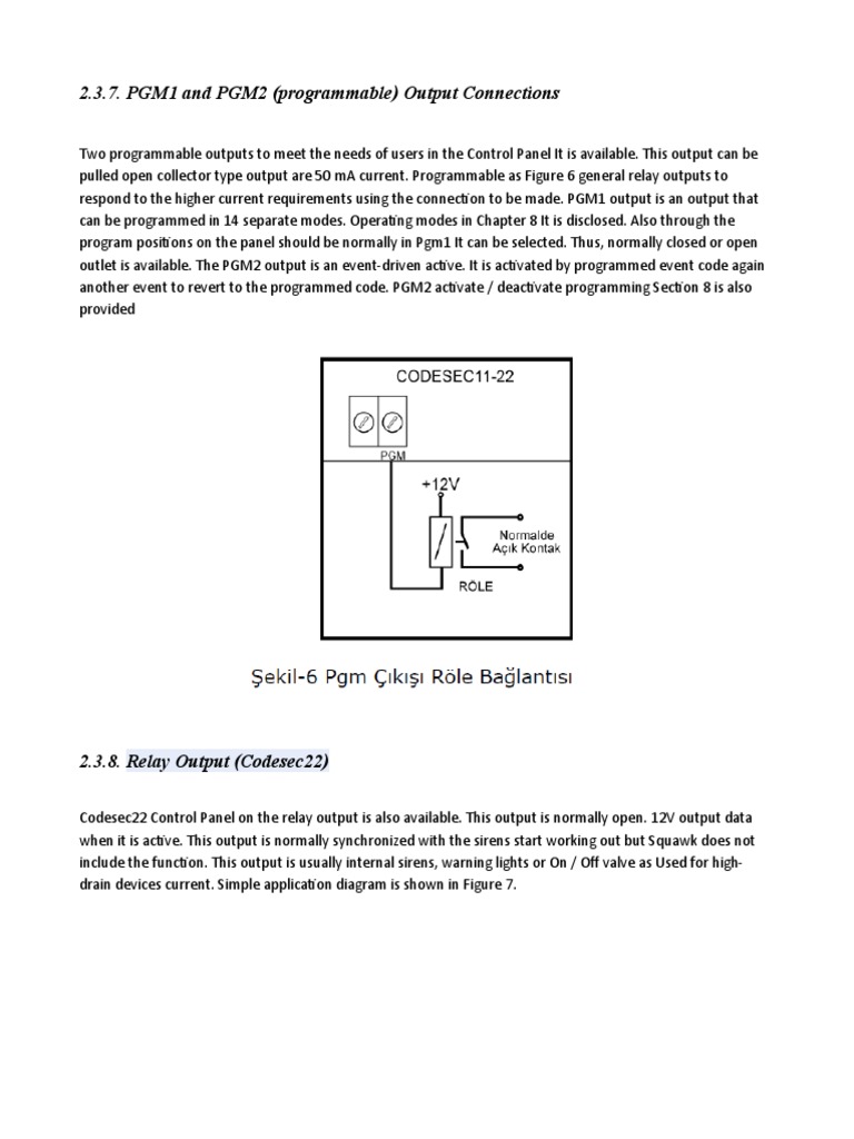 2.3.7. PGM1 and PGM2 (Programmable) Output Connections | PDF | Switch | Sensor