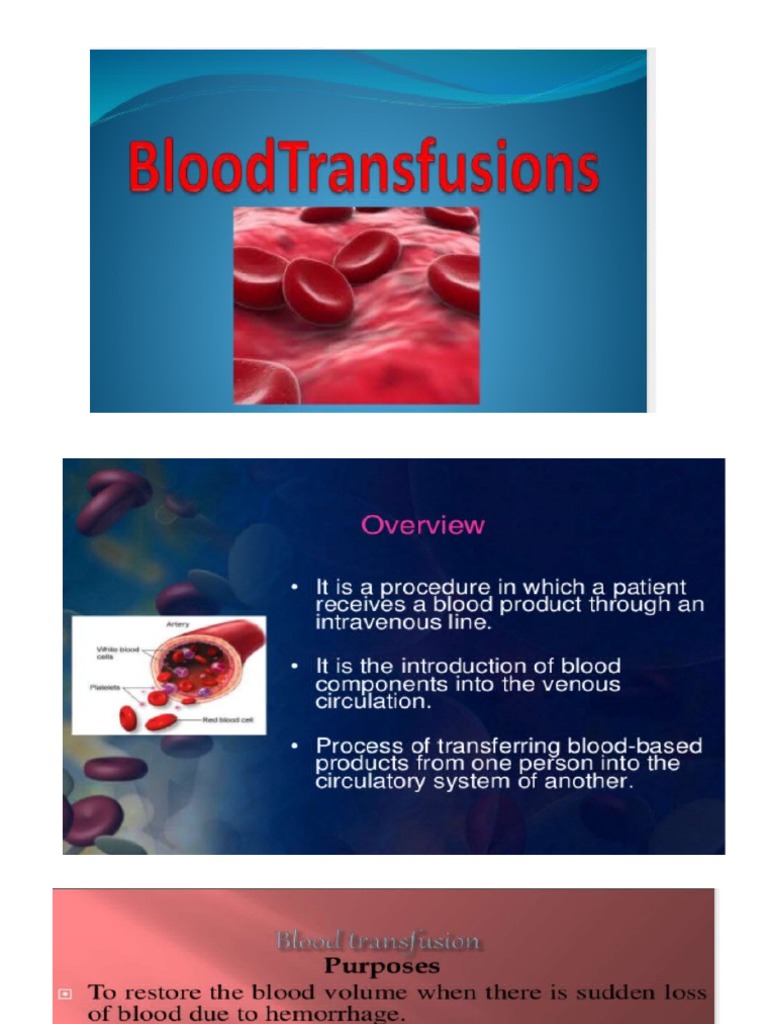 Blood Transfusion | PDF | Intravenous Therapy | Drugs