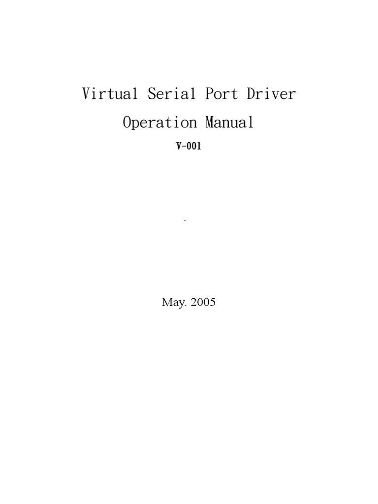 Virtual Serial Port ENGLISH Manual | PDF | Business | Computers