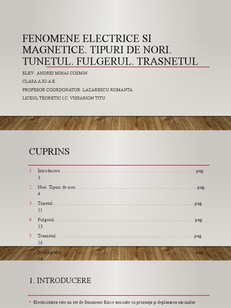 Fenomene Electrice Sim Magnetice (Tipuri de Nori, Tunetul, Fulgerul ...