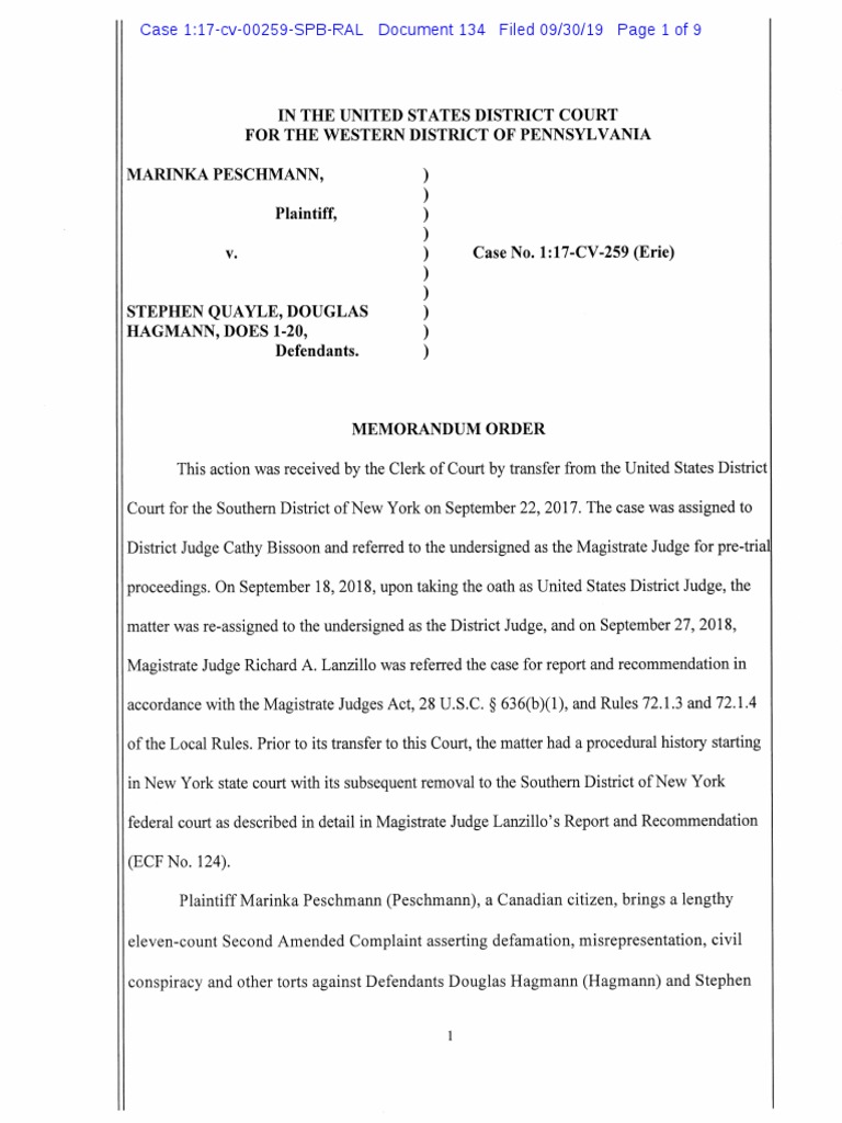 WDPA Judge Susan Baxter Denies Steve Quayle Doug Hagmann Motion To ...