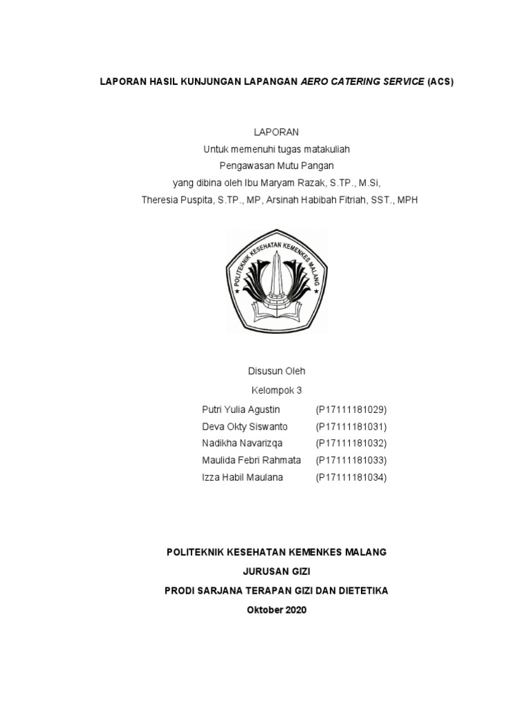 Laporan Hasil Kunjungan Lapangan Aerofood Acs | PDF