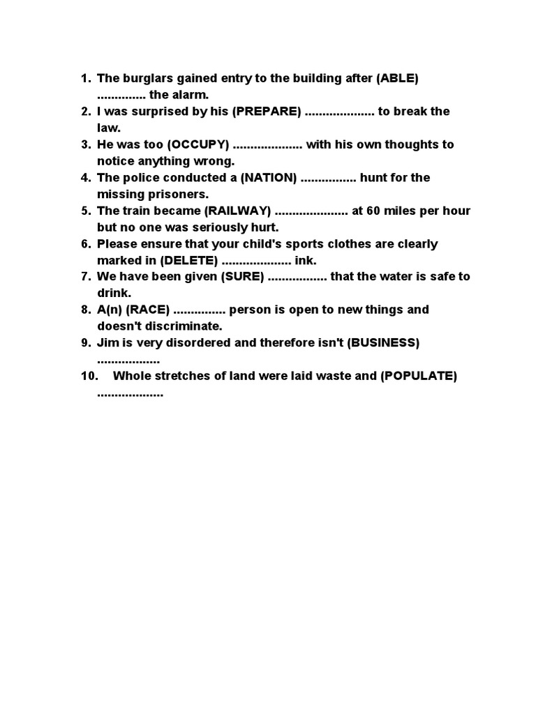 Word Form 3 PDF | PDF