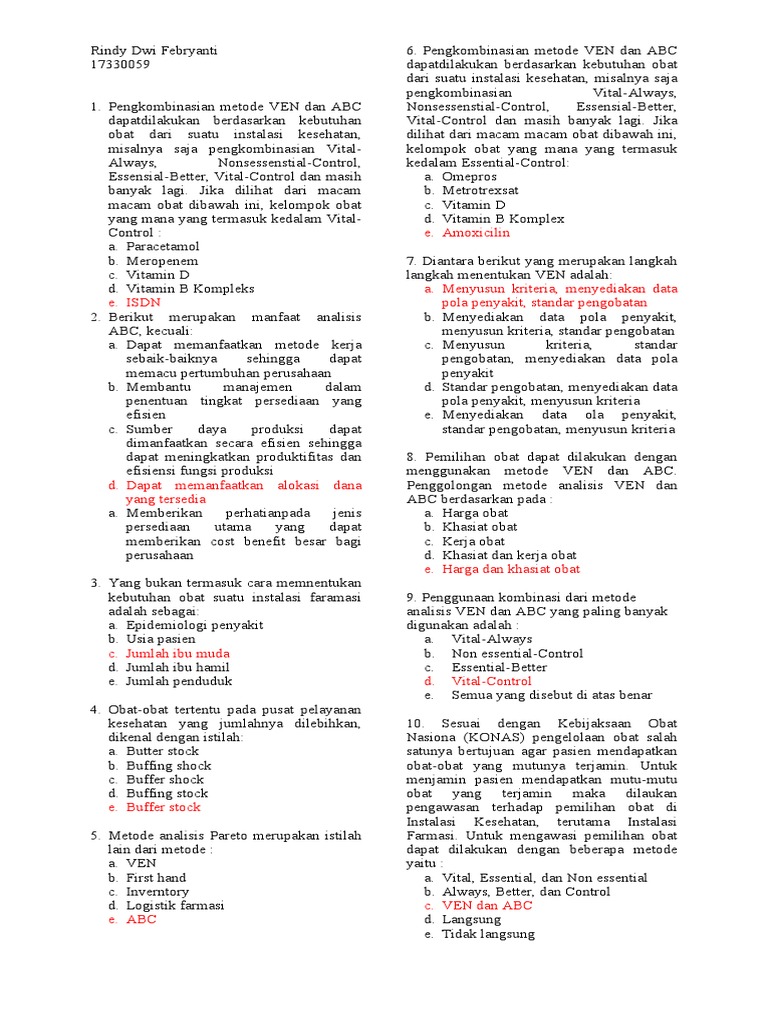 Kombinasi Metode VEN dan ABC Obat | PDF