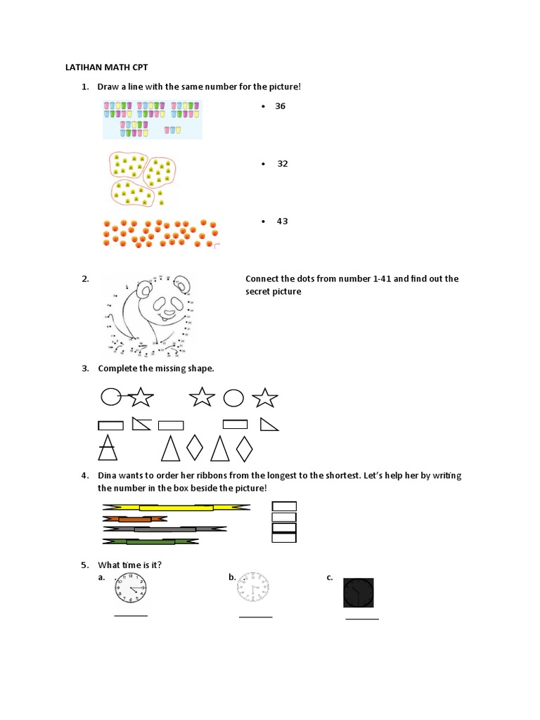 Latihan Math CPT | PDF | Teaching Mathematics