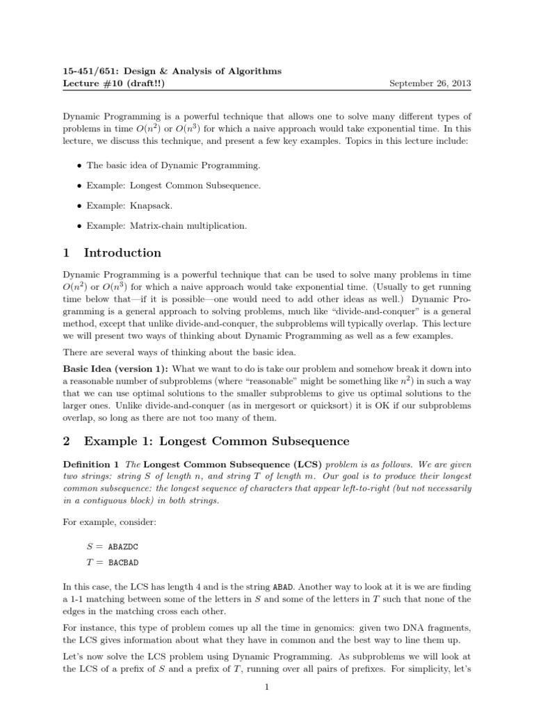 Intro To Dynamic Programming Pdf Dynamic Programming Algorithms
