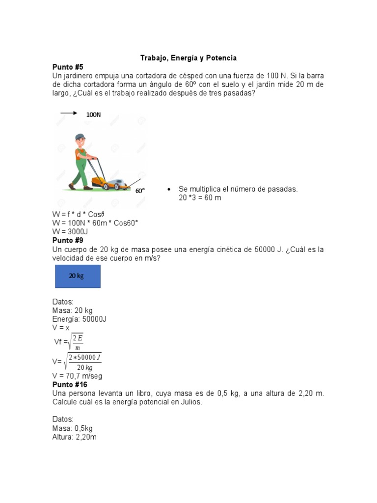 Trabajo, Energía y Potencia | PDF
