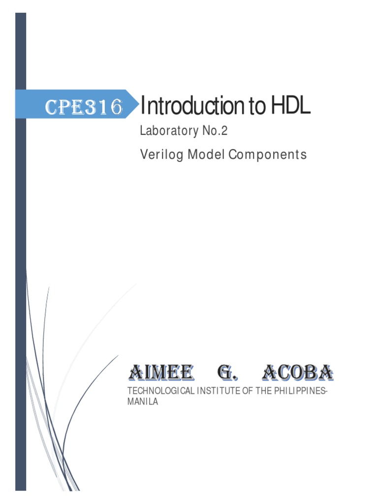 Introduction To HDL: Laboratory No.2 | PDF | Logic Gate | Theoretical ...