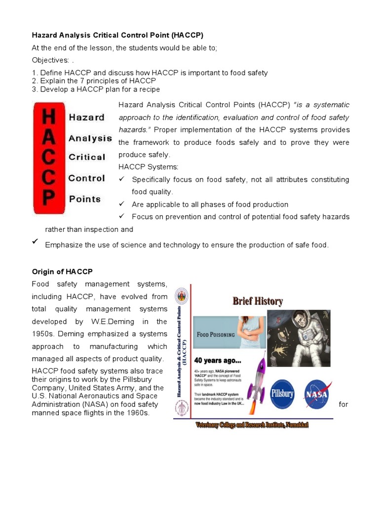 Hazard Analysis Critical Control Point | PDF | Hazard Analysis And ...