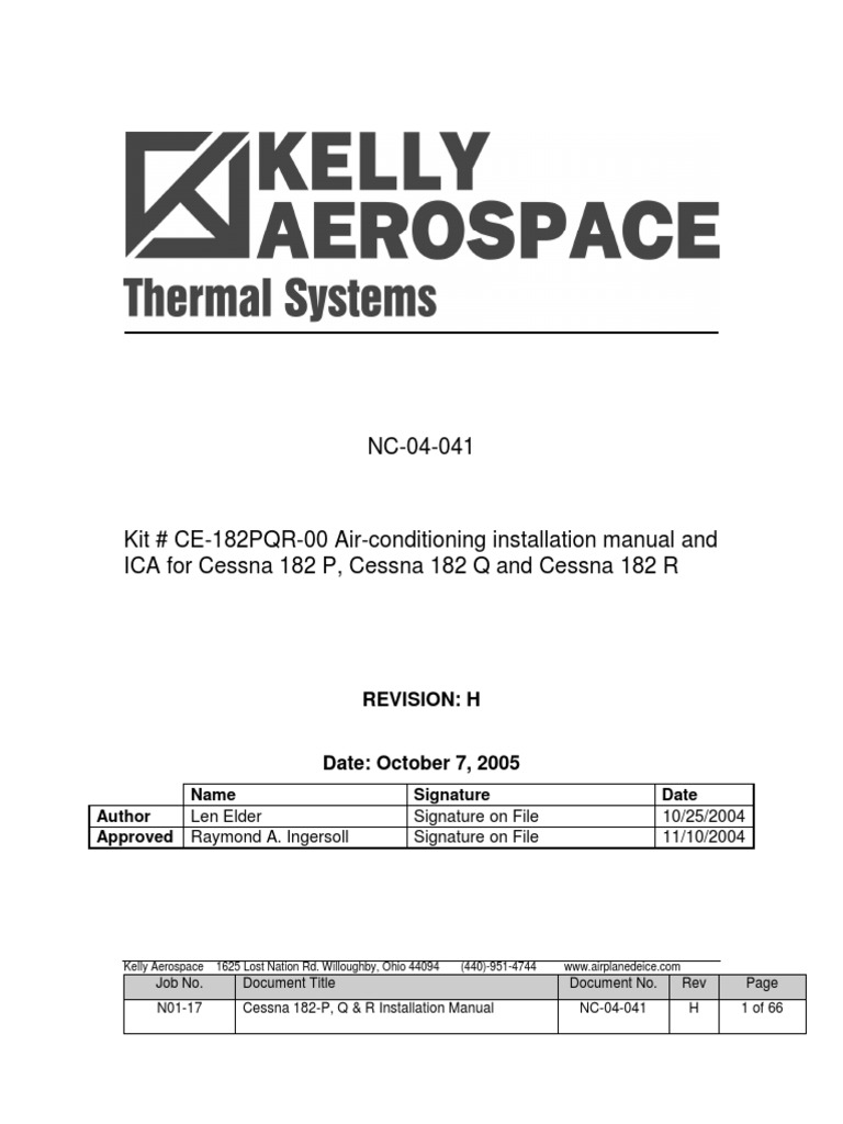 Cessna 182 Air Conditioning Manual | PDF | Manufactured Goods ...