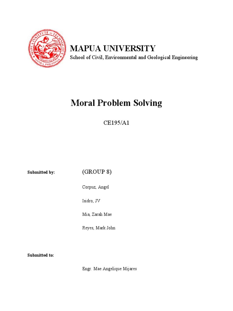 Report 8 Moral Problem Solving | PDF | Rights | Engineer