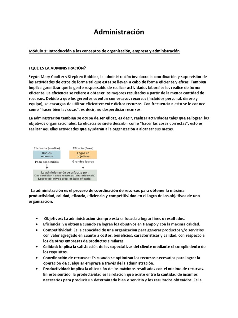Resumen Administración | PDF | Toma de decisiones | Planificación