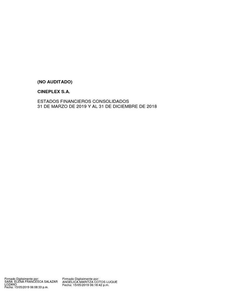 Cineplex 2019 PDF | PDF | Depreciación | normas internacionales de ...