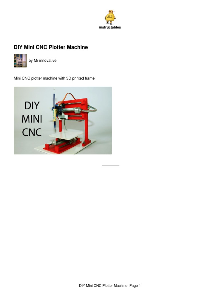 DIY Mini CNC Plotter Machine Guide | PDF | Printed Circuit Board ...