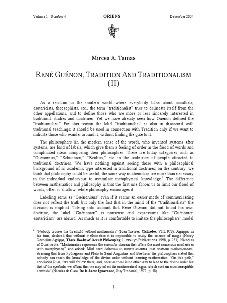 Guénon on Tradition and Labels | PDF | Anger | Science