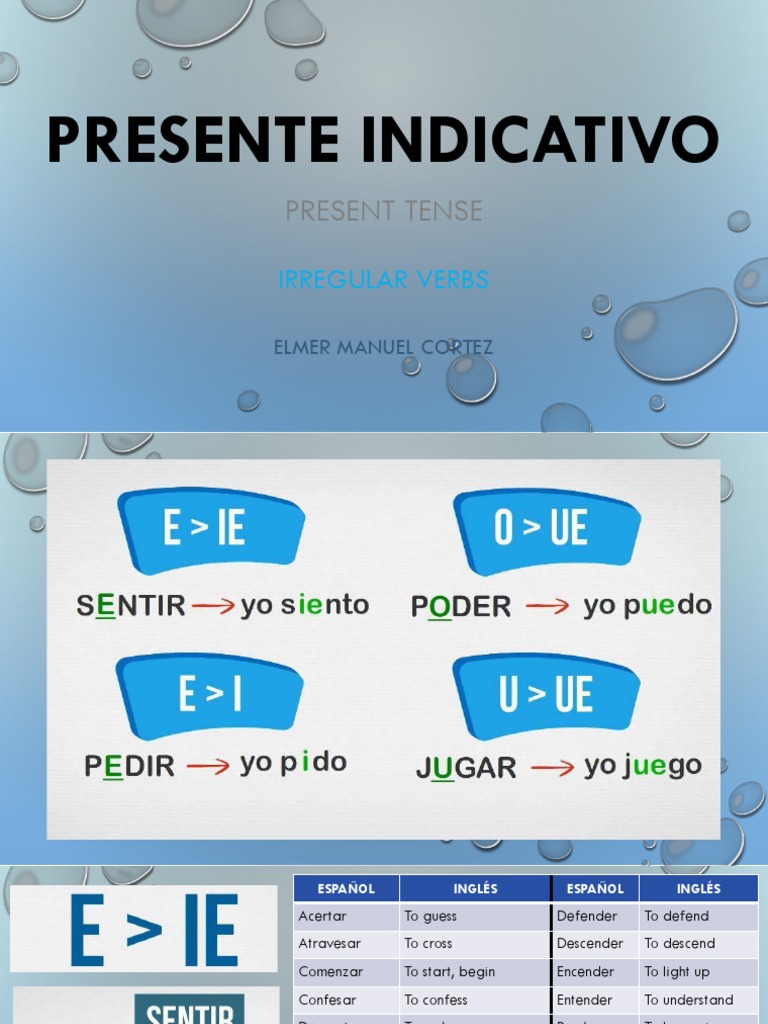 Irregular Verbs in Present Tense | PDF | Grammar | Language Mechanics