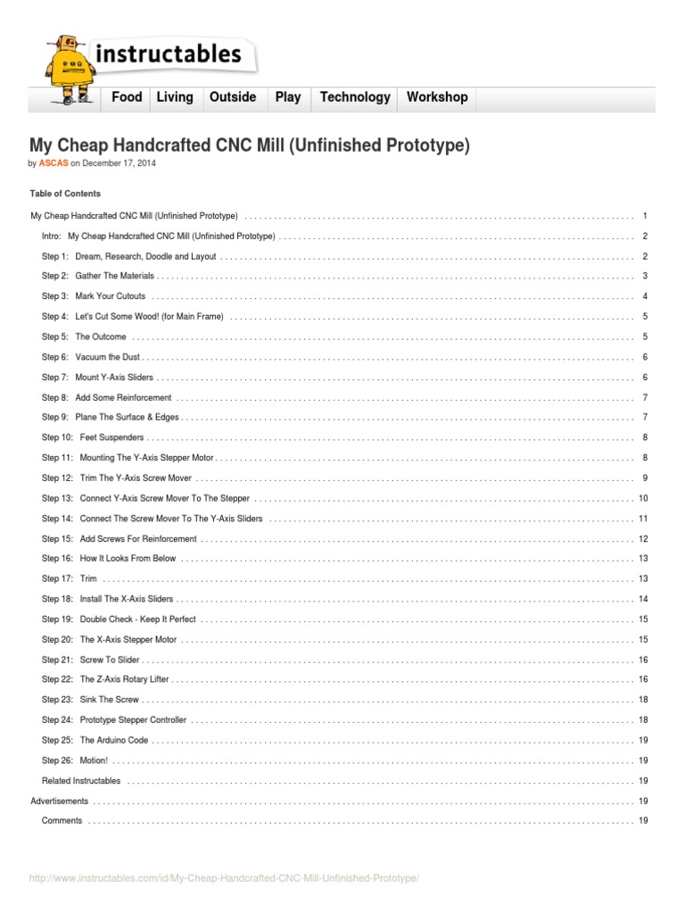 My-Cheap-Handcrafted-CNC-Mill-Unfinished-Prototype 1 | PDF | Numerical Control | Screw