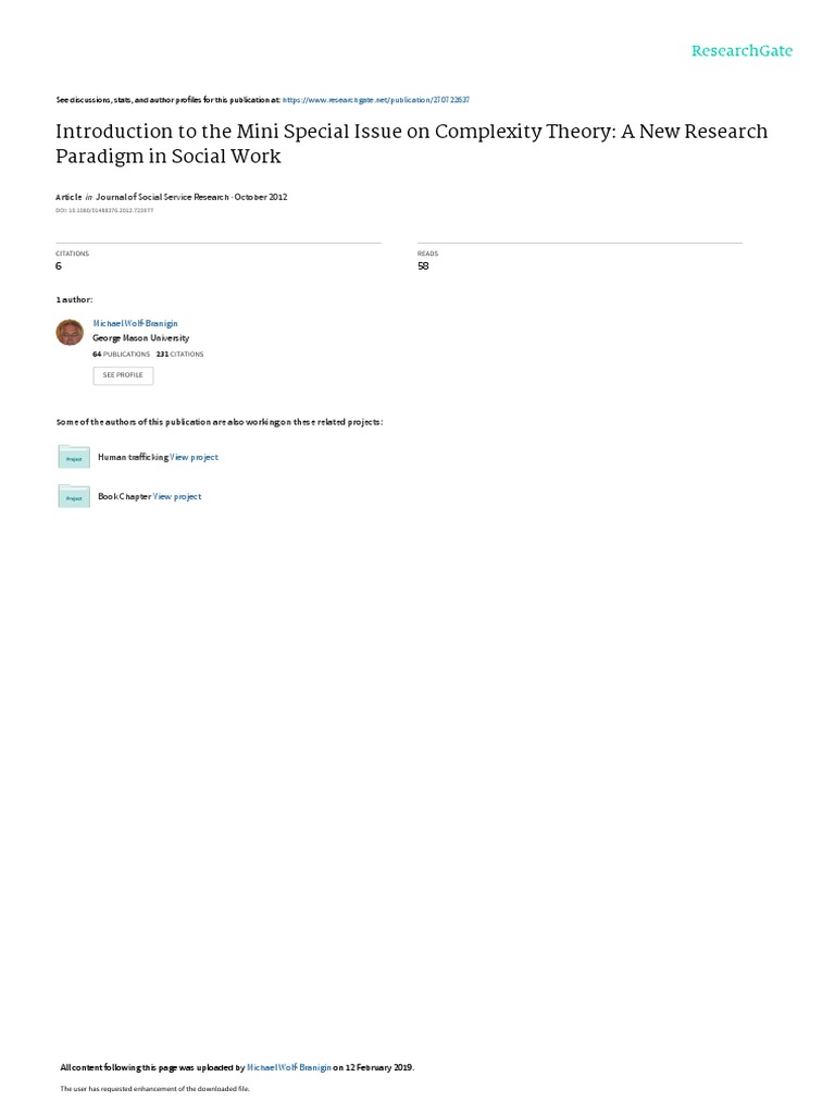 Introduction To The Mini Special Issue On Complexity Theory: A New ...