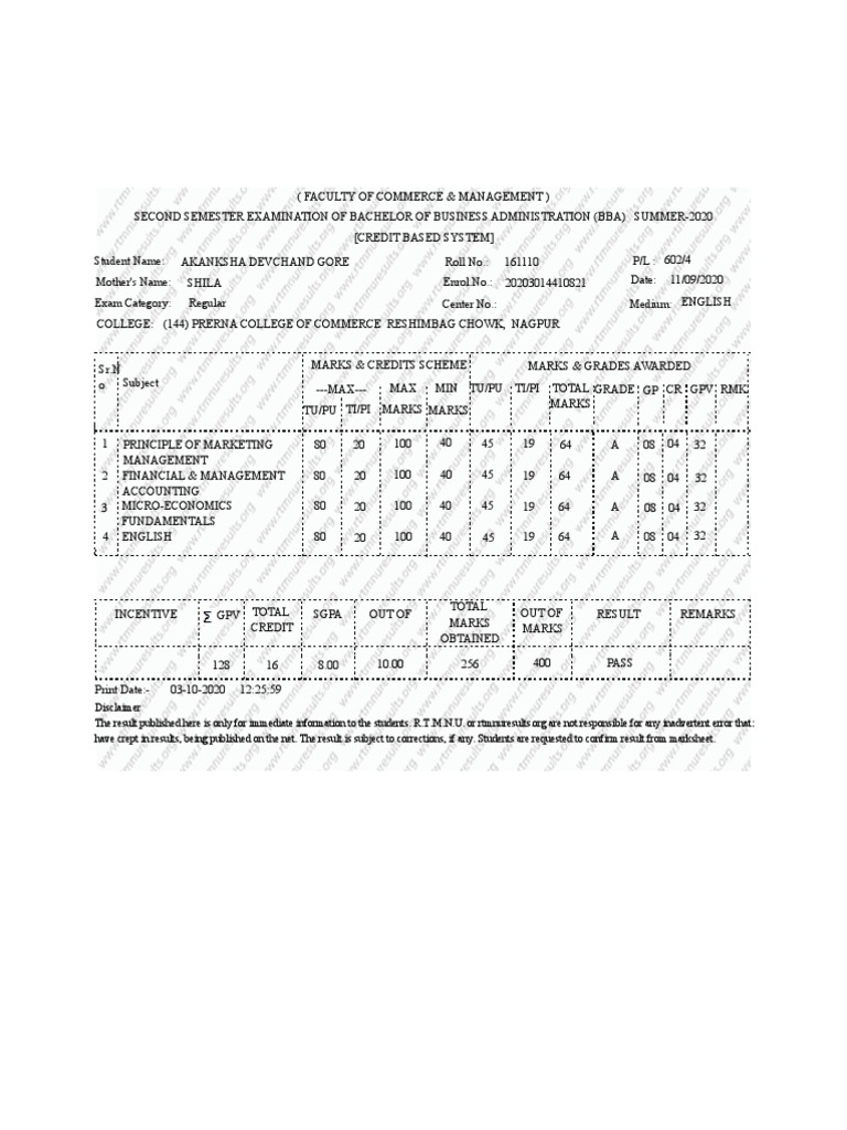 Marksheet PDF | PDF | Vocational Education | Behavior Modification