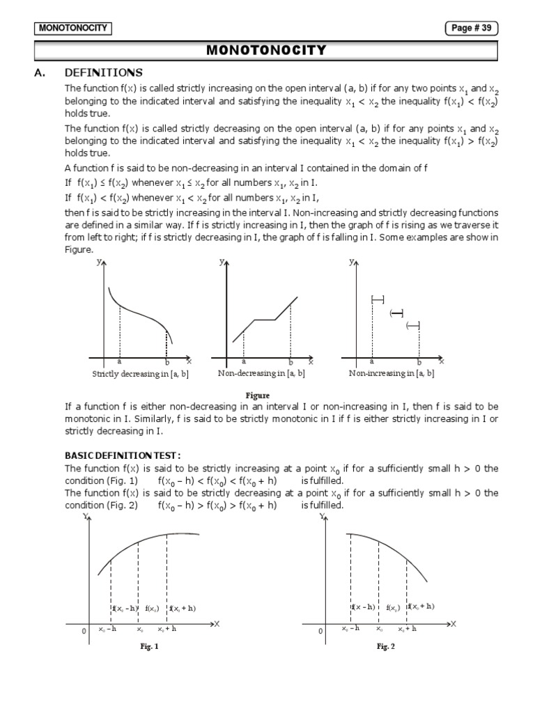 Monotonocity: A. Definitions | PDF | Monotonic Function | Real Analysis