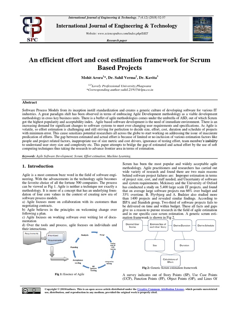 An Efficient Effort And Cost Estimation Framework For Scrum Based Projects Pdf Pdf 