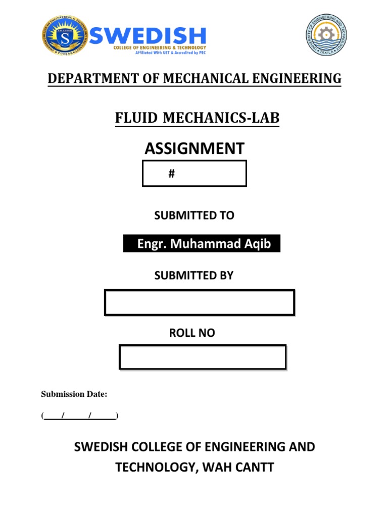 Assignment: Fluid Mechanics-Lab | PDF