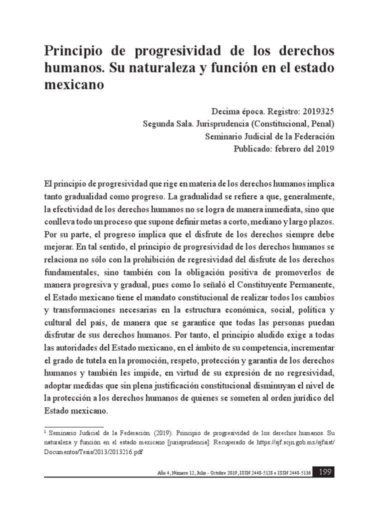 Principio de Progresividad de Los Derechos Humanos | PDF