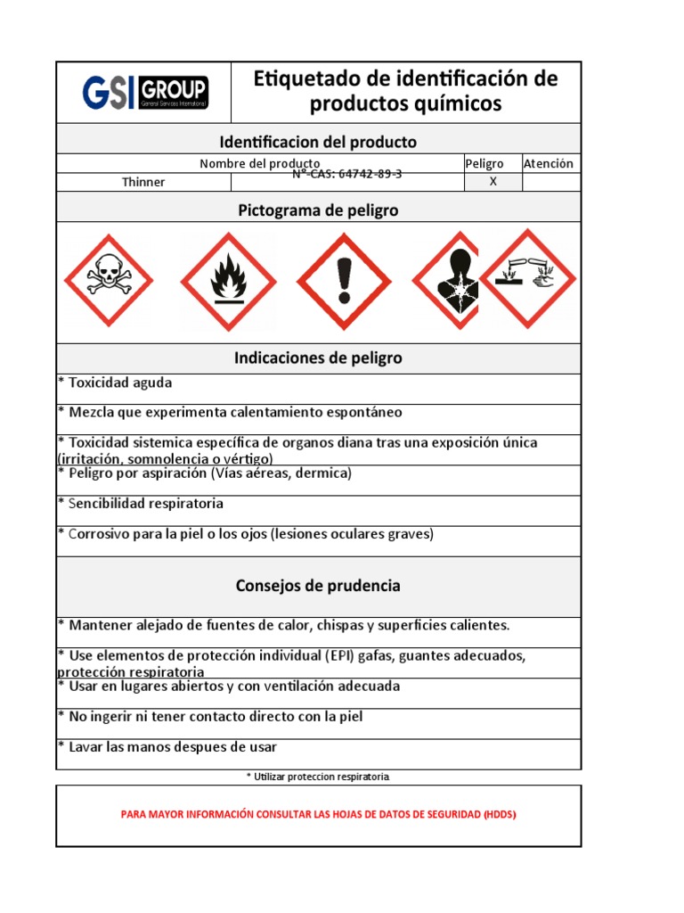 3 - Ficha de Seguridad THINNER (Sga) | PDF