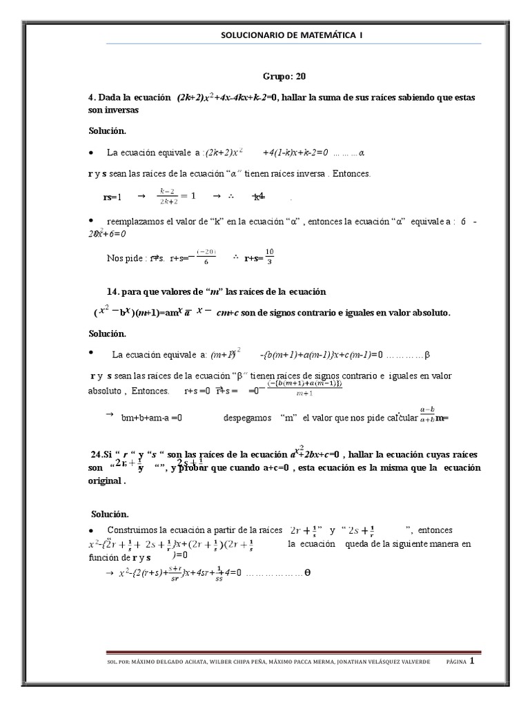 Solucionario de Matematica Basica de Figueroa | PDF | Desigualdad ...