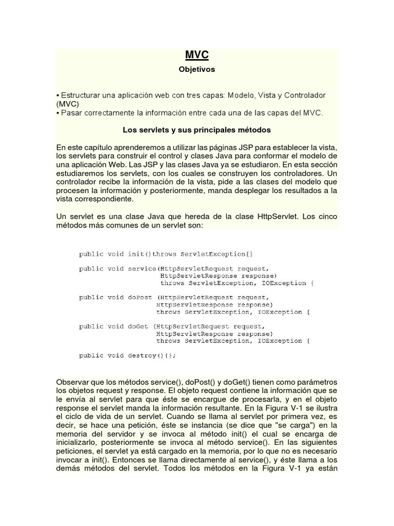 Objetivos | PDF | Páginas del servidor Java | Servlet Java