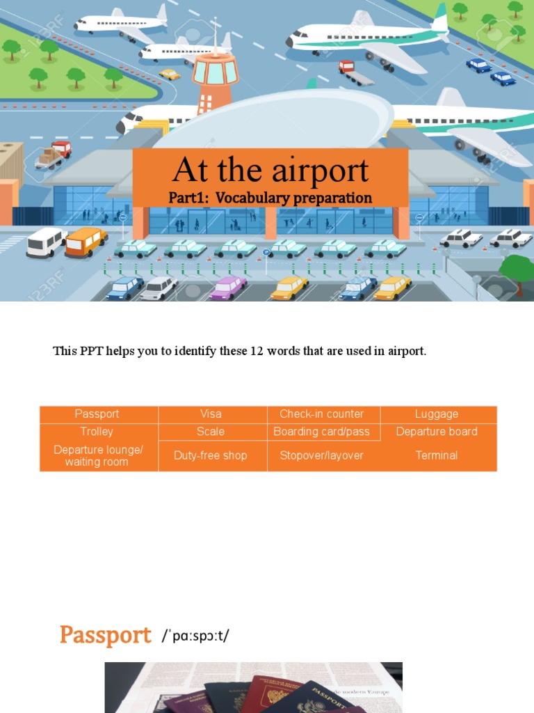 At The Airport (Part1-1 Vocabulary Preparation) | PDF | Baggage | Aviation