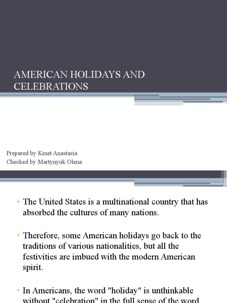 American Holidays and Celebrations | PDF | Independence Day (United ...