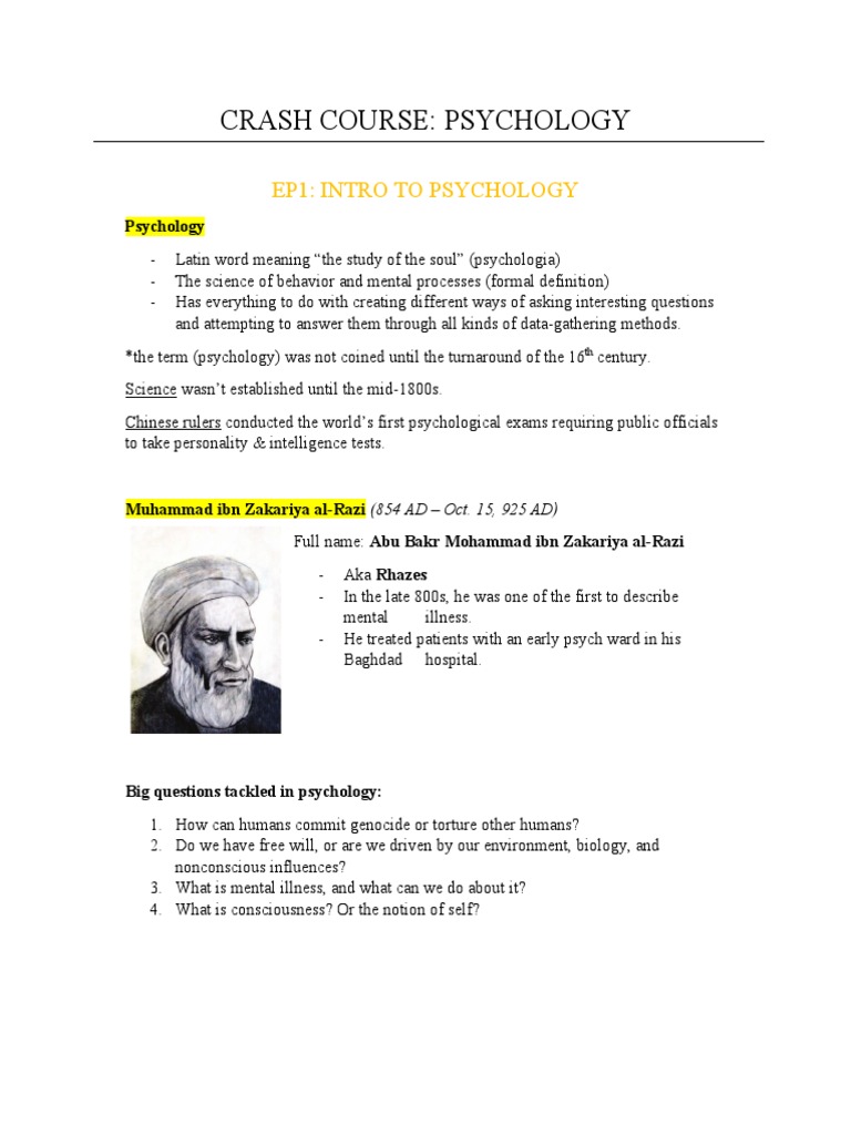 Intro to Psychology: Key Concepts Explained | PDF | Neuron | Perception