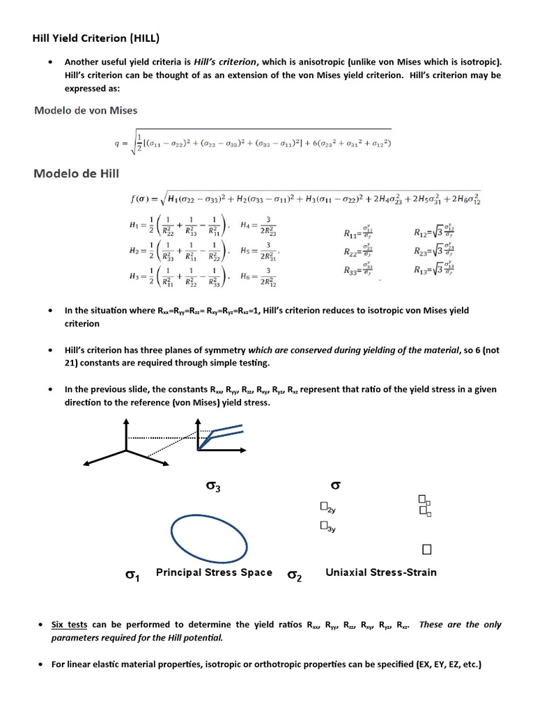 Yield Criterion - Hill) | PDF